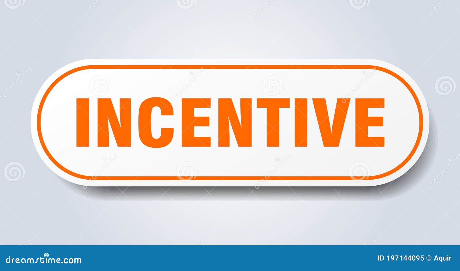 Incentive Button. Rounded Sign On White Background Cartoon Vector ...