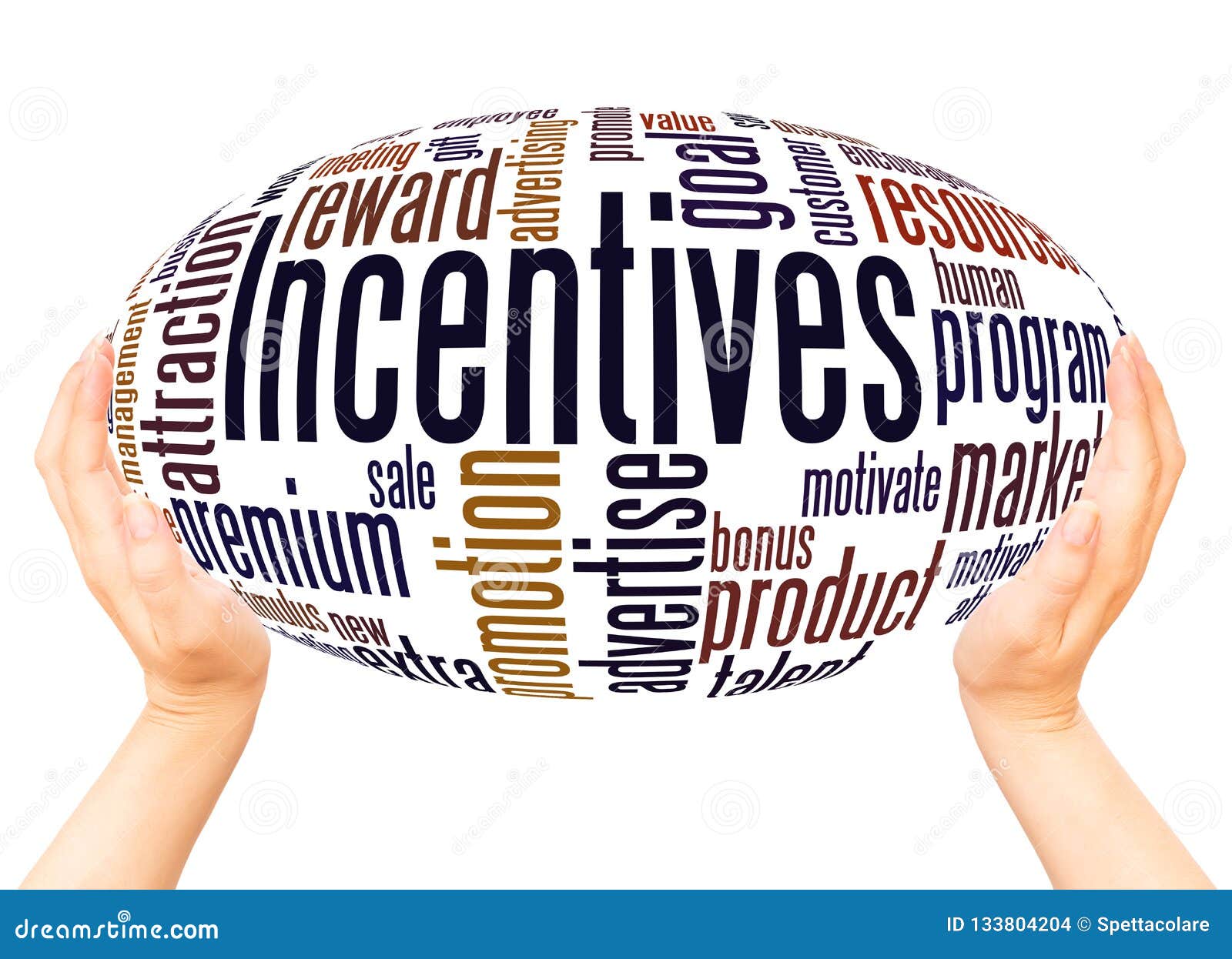 Incentives Word Cloud Hand Sphere Concept Stock Illustration ...
