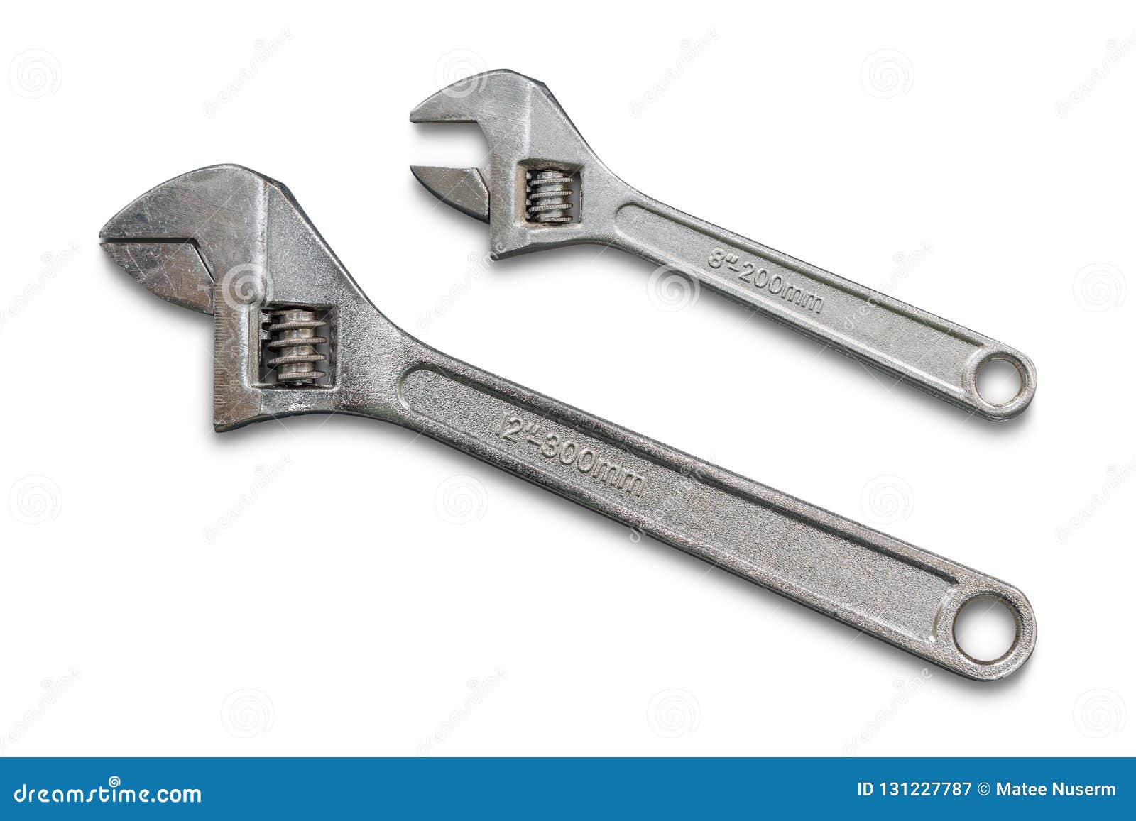 8-inch and 12-inch Adjustable Spanners Stock Image - Image of metal ...