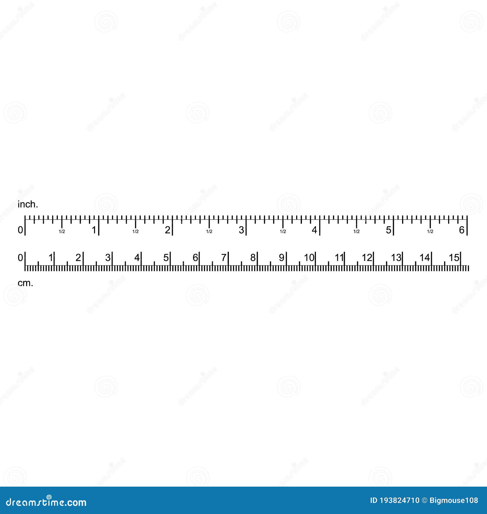 Inch and Centimeter Ruler Black Thin Line. Vector Stock Vector ...