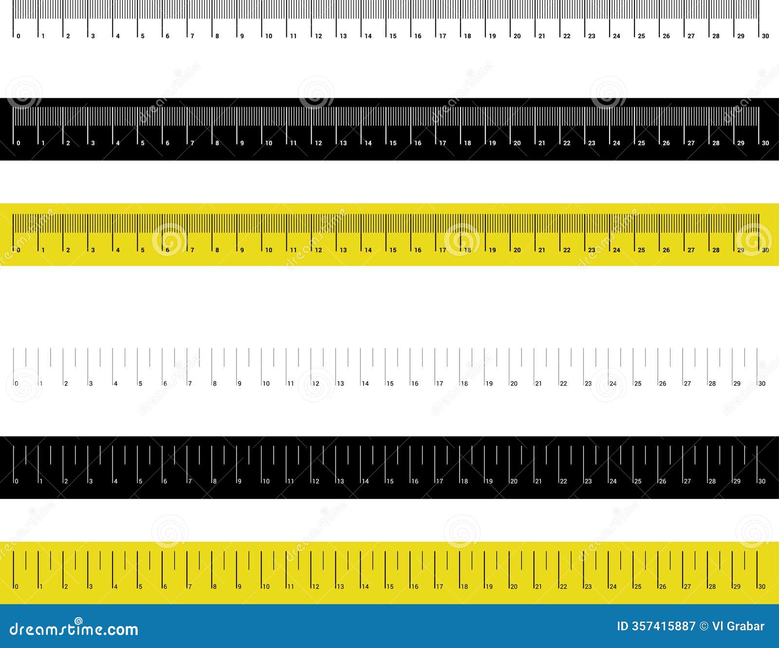 Inch and Centimeter Ruler Vector Illustration on a White Background ...