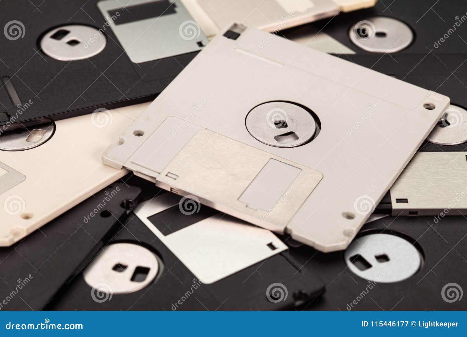 3.5 Inch Computer Floppy Disks - Vintage Technology Stock Image - Image ...