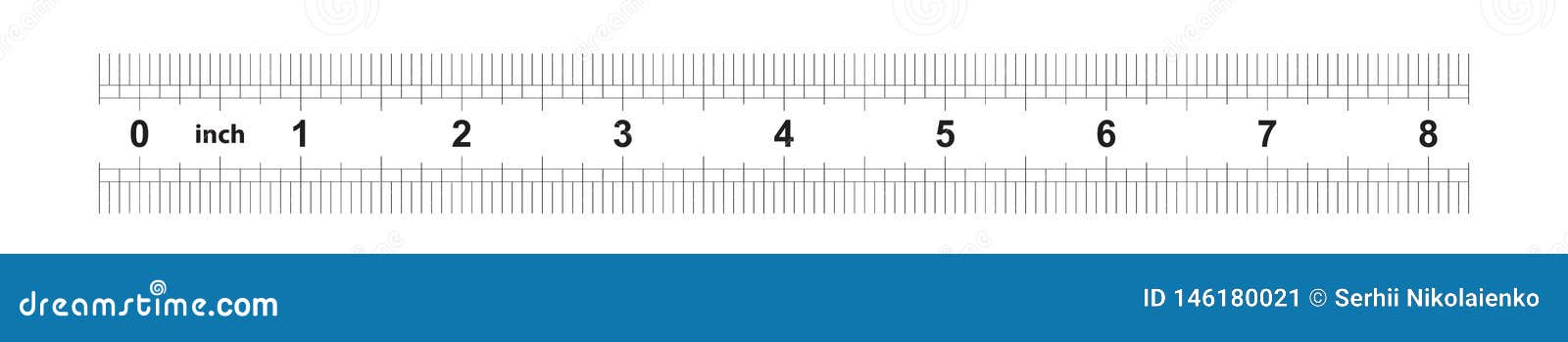 8 Inch Double-sided Ruler. Marking Accuracy is One Sixteenth of an Inch ...
