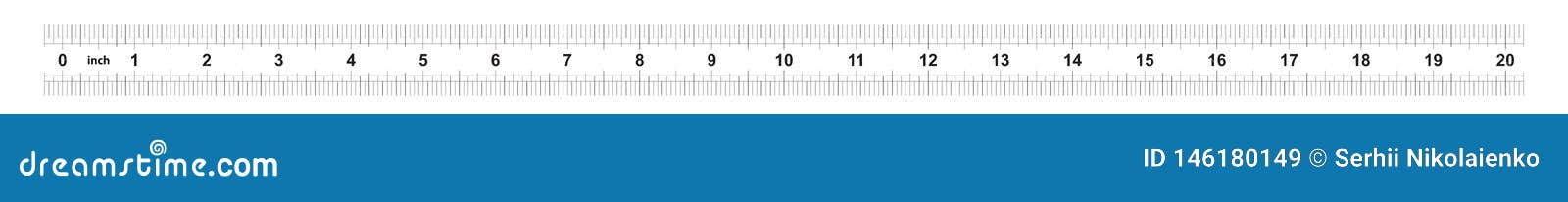 20 Inch Double-sided Ruler. Marking Accuracy is One Sixteenth of an ...