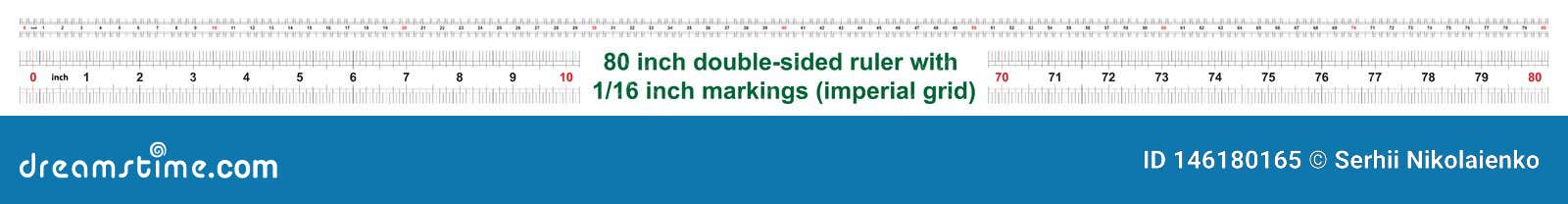 80 Inch Double-sided Ruler. Marking Accuracy is One Sixteenth of an ...