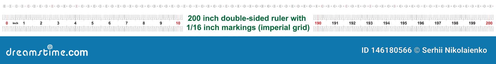 200 Inch Double-sided Ruler. Marking Accuracy is One Sixteenth of an ...