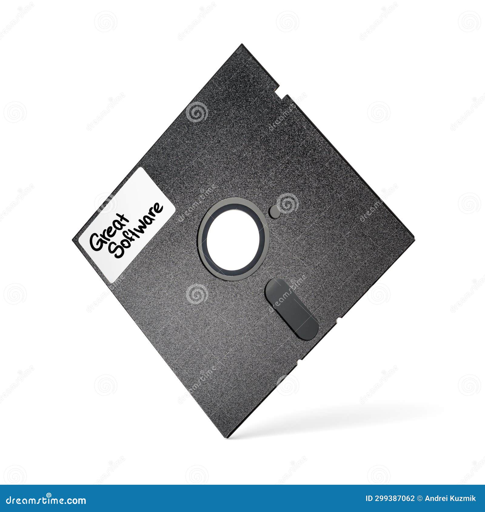5.25 Inch Floppy Disk Isolated on White. Old Diskette with Label Great ...