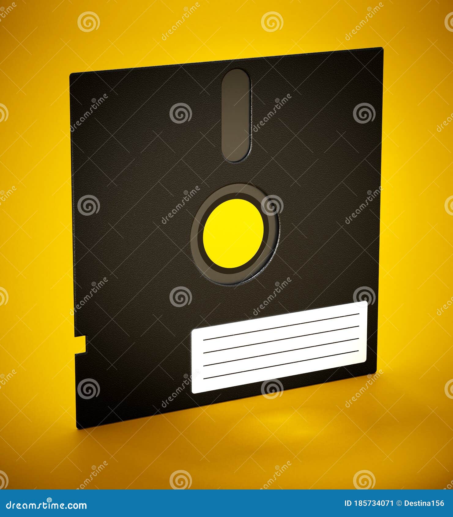 5.25 Inch Floppy Disk Isolated on Yellow Background Stock Illustration ...