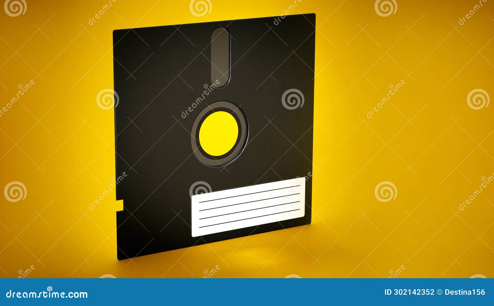 5.25 Inch Floppy Disk Isolated on Yellow Background Stock Illustration ...