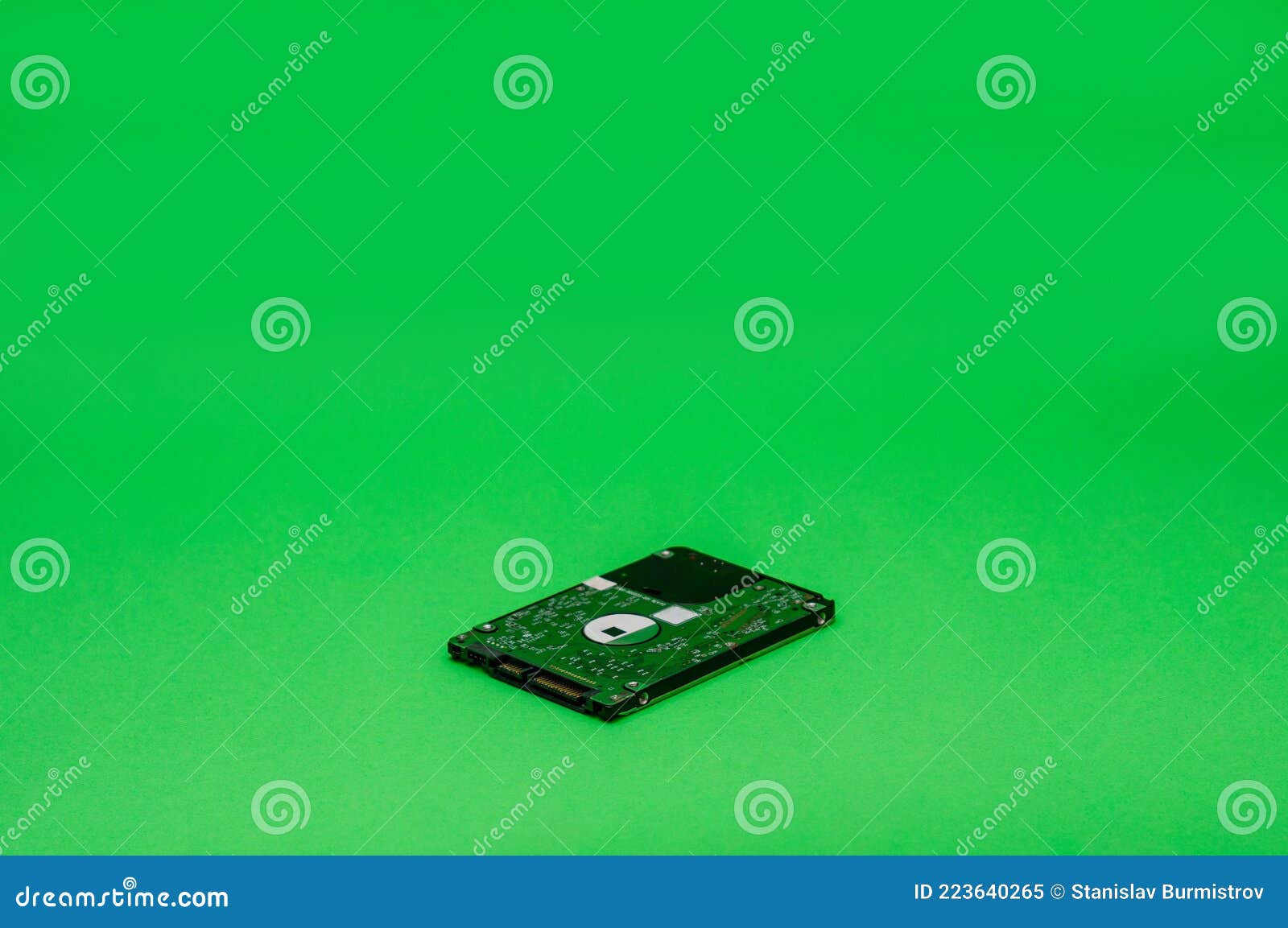 2.5 Inch HDD on Green Background Stock Image - Image of concept ...