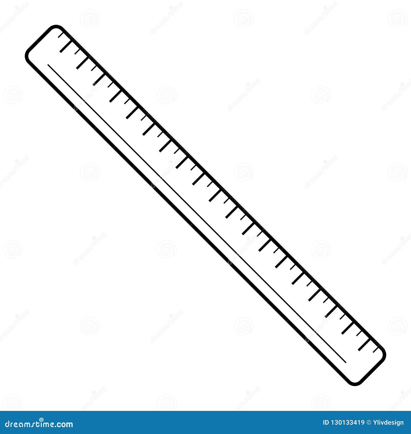 Inch icon, outline style stock vector. Illustration of drawing - 130133419