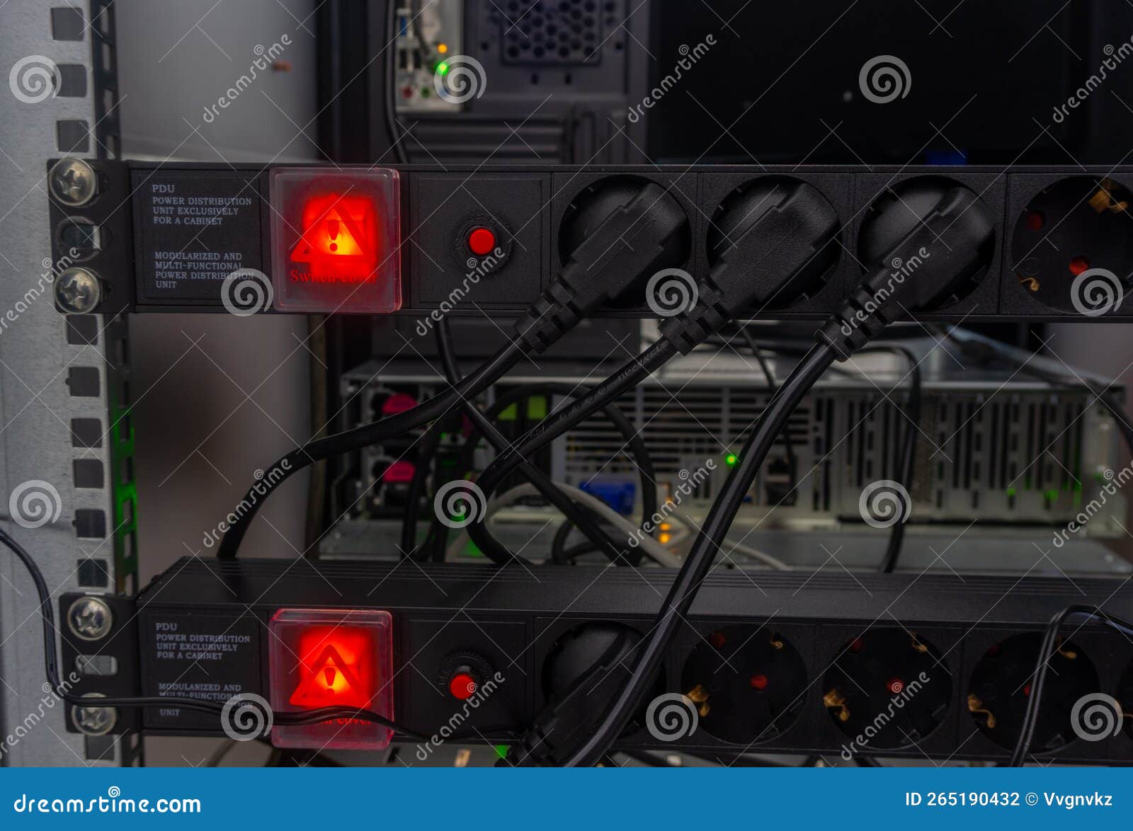 19 Inch Power Extension Cord in the Server Room Stock Photo - Image of ...