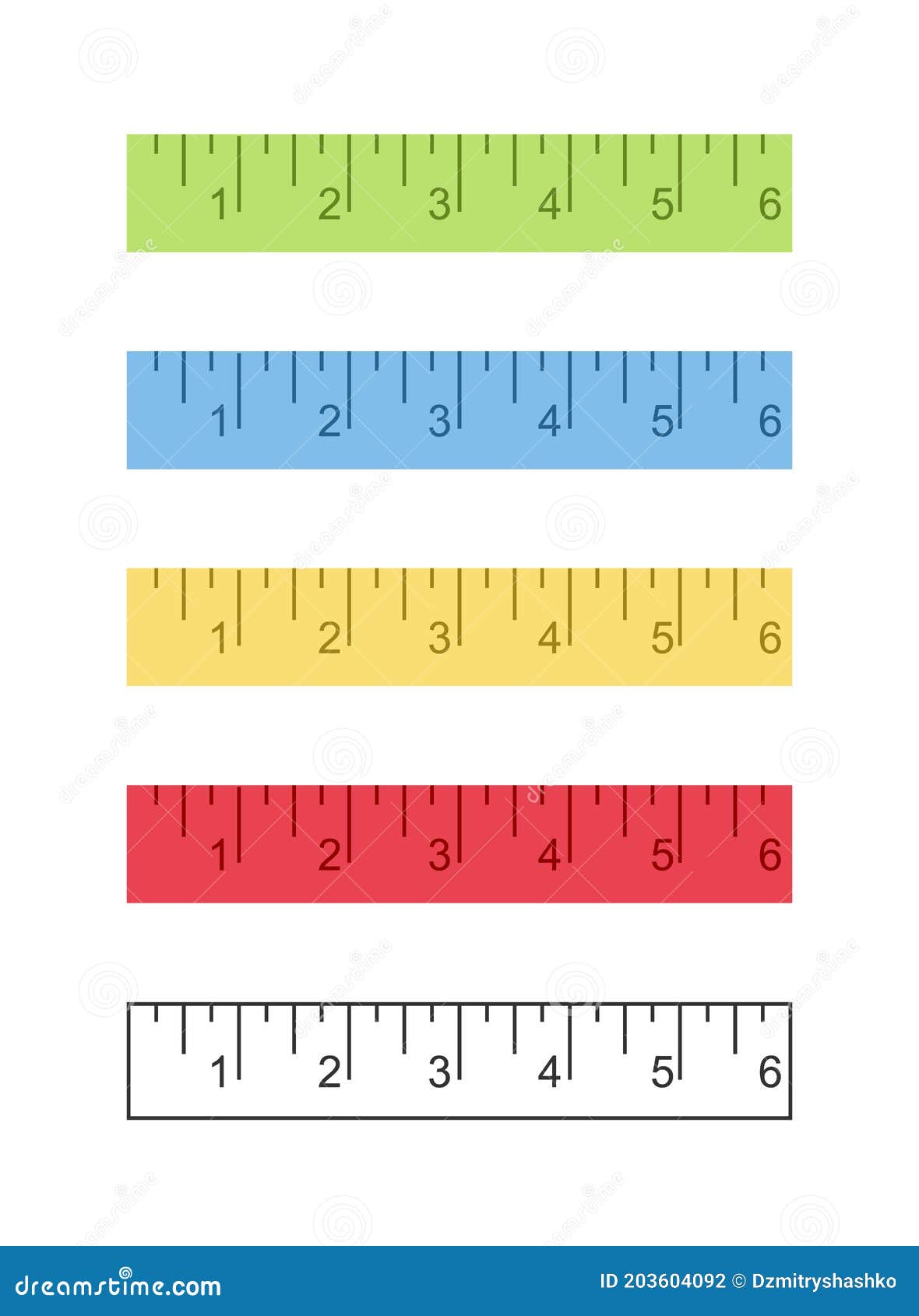 6 inch ruler icon set stock vector. Illustration of icon - 203604092