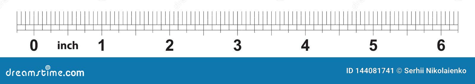 6 Inch Ruler. Marking Accuracy is One Sixteenth of an Inch Stock ...