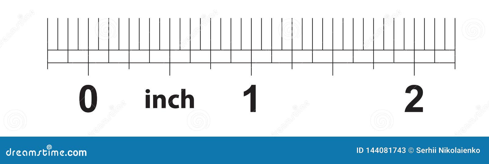 2 Inch Ruler. Marking Accuracy is One Sixteenth of an Inch Stock ...