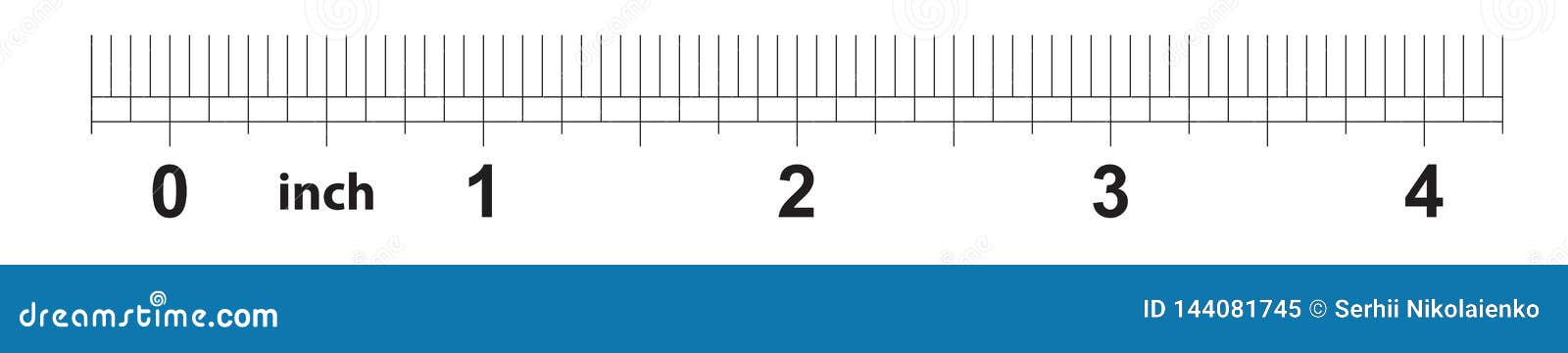 4 Inch Ruler. Marking Accuracy is One Sixteenth of an Inch Stock ...