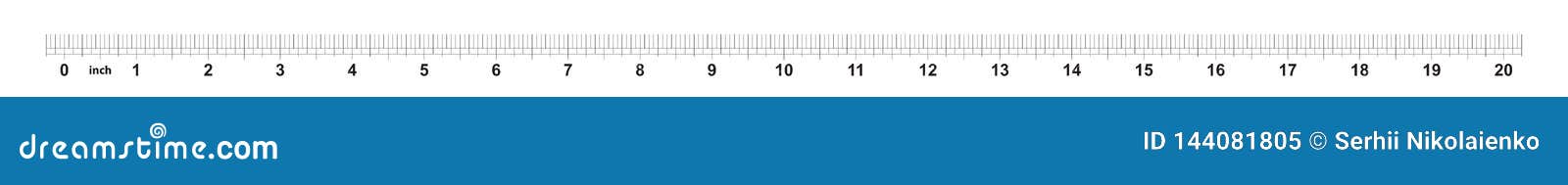 20 Inch Ruler. Marking Accuracy is One Sixteenth of an Inch Stock ...