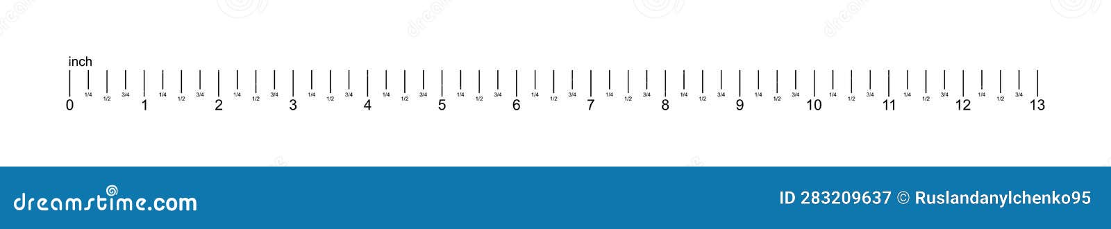 Inch Ruler. Vector Illustration on a White Background Stock Vector ...
