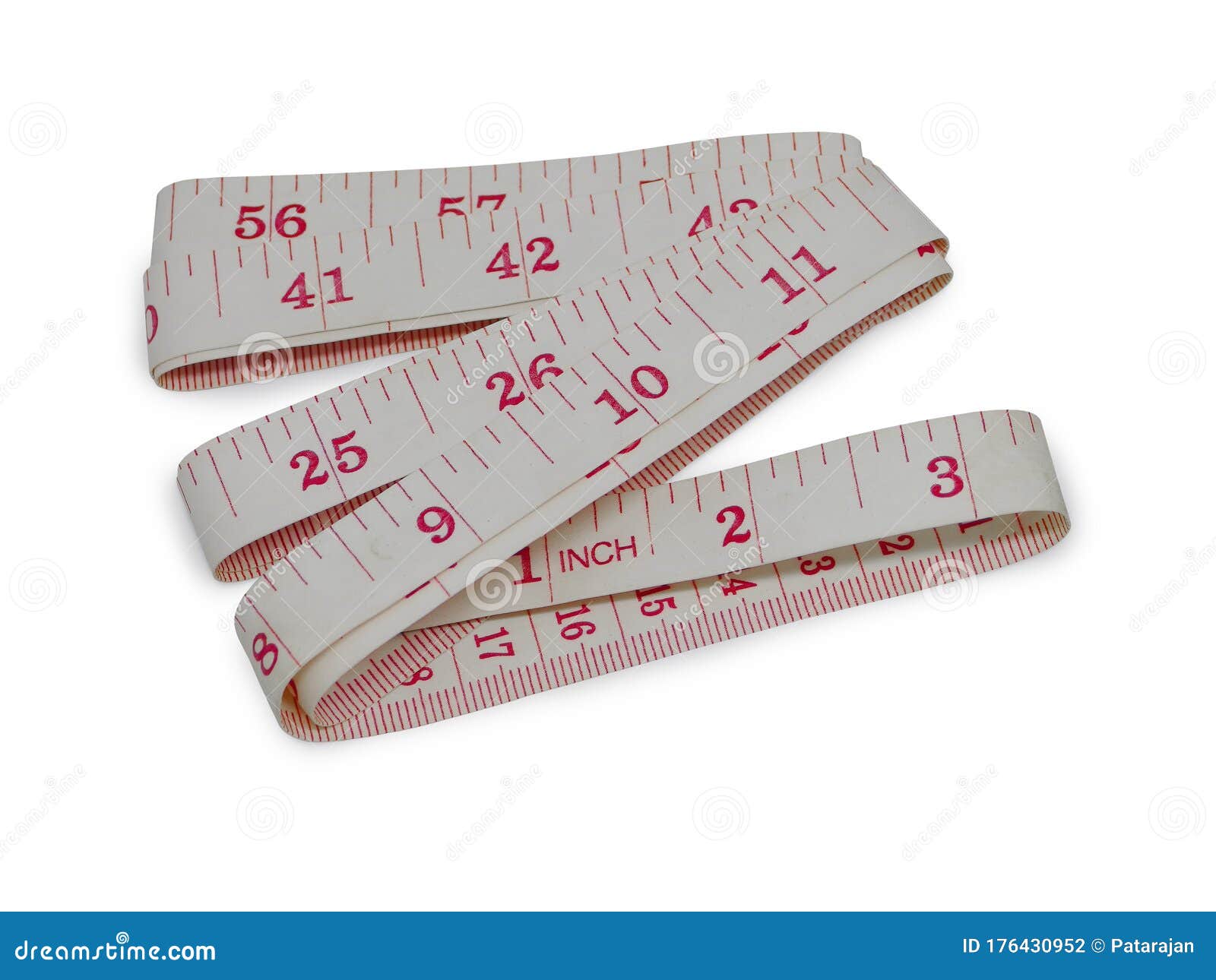 Inch Scale Measuring Tape with Clipping Path Isolated on White ...