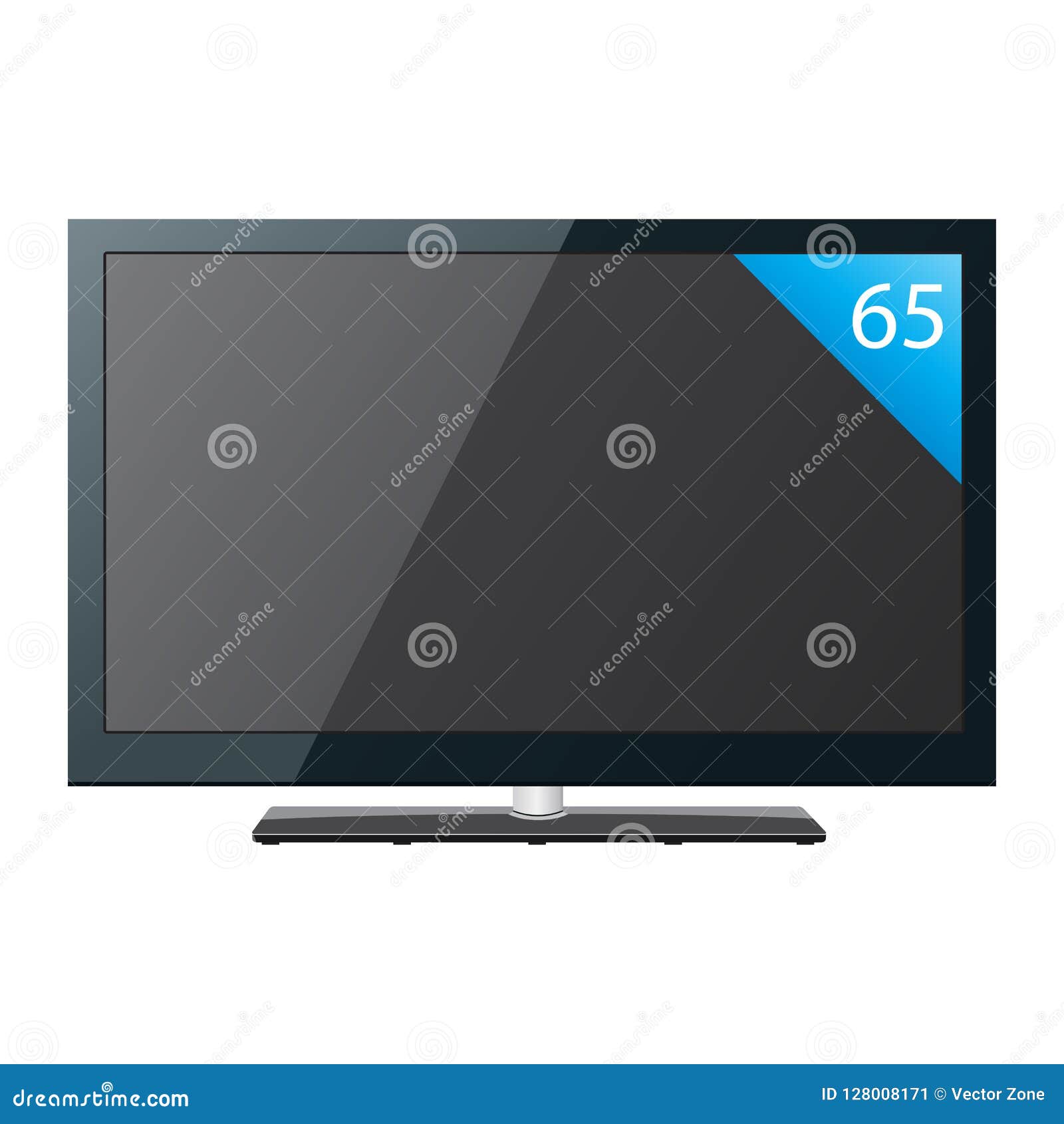 65 Inch Television Flat Screen Stock Illustration - Illustration of ...