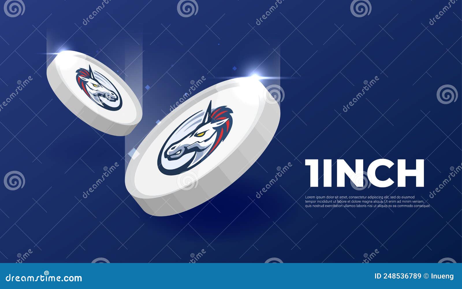 1inch Token 1INCH Banner. 1INCH Coin Cryptocurrency Concept Banner ...