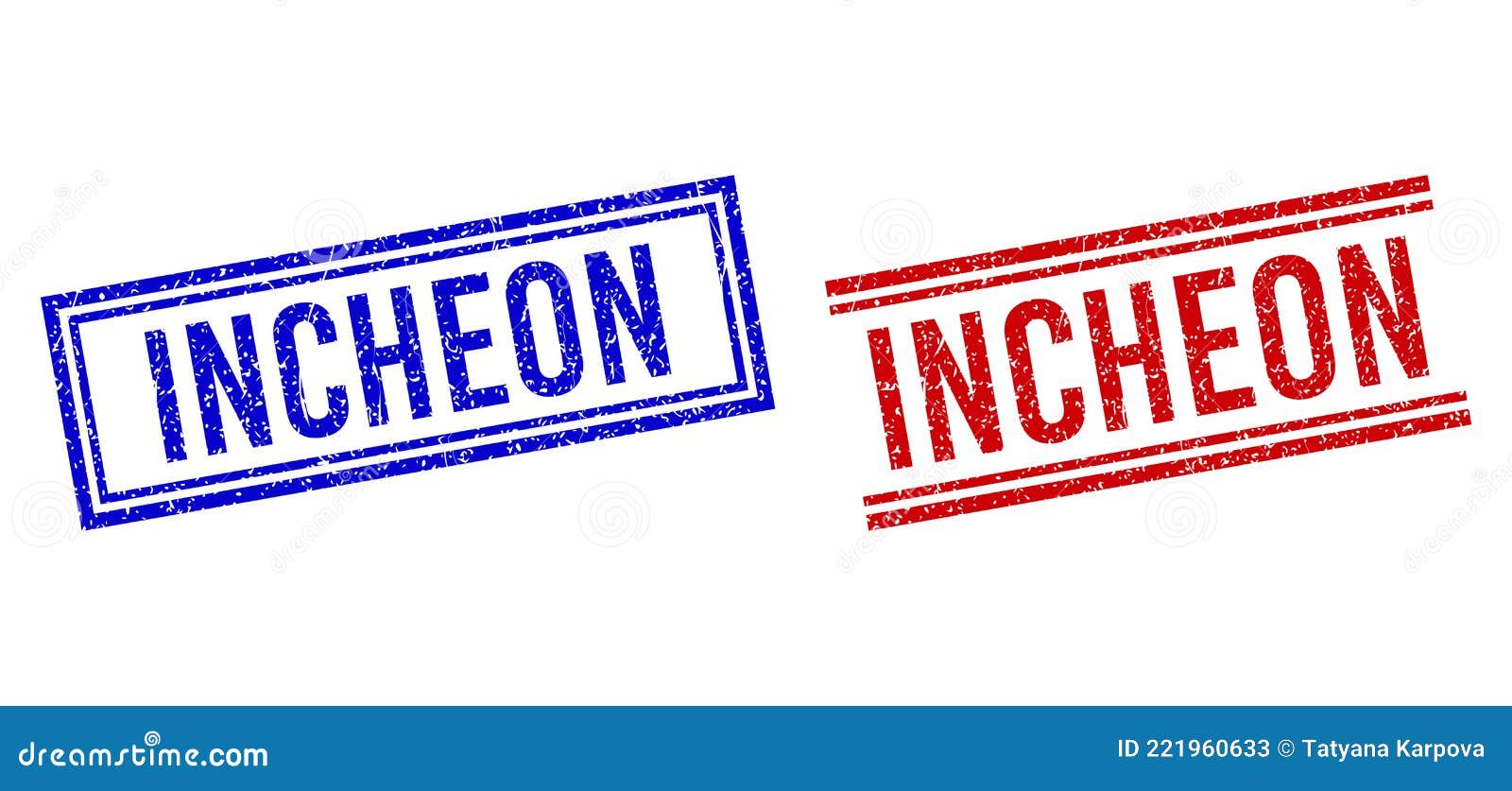 Rubber Textured INCHEON Stamps with Double Lines Stock Vector ...