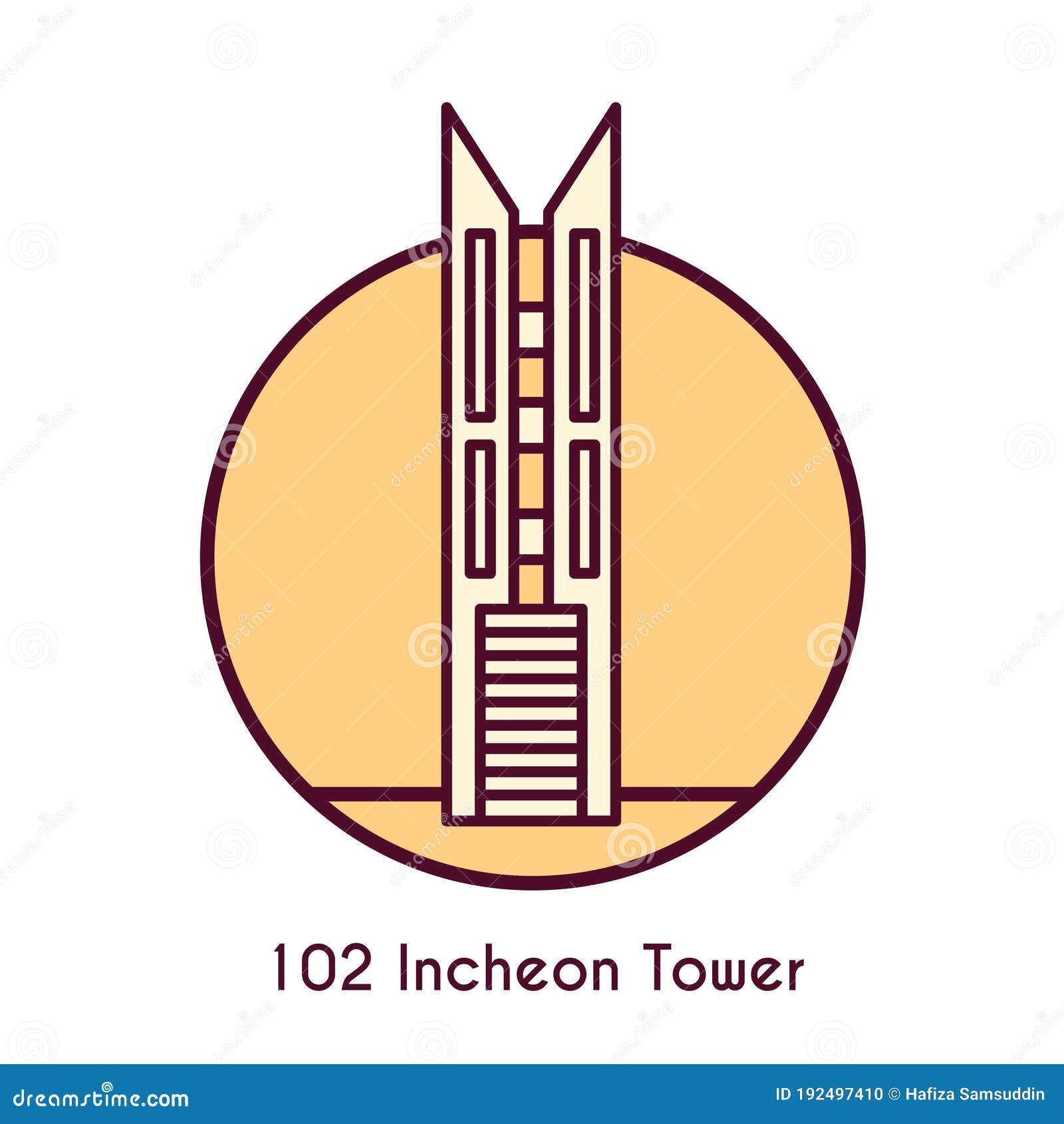 102 Incheon Tower. Vector Illustration Decorative Design Stock Vector ...