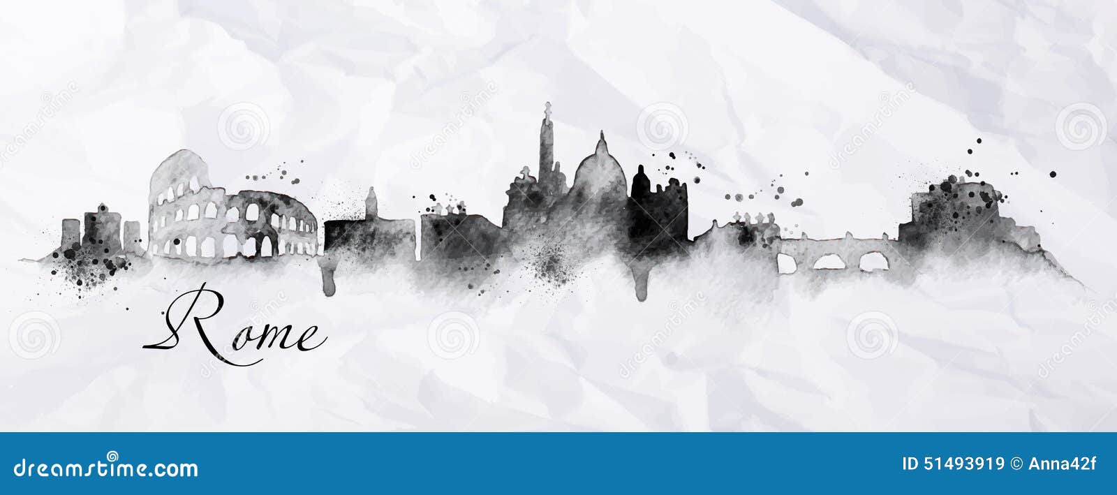 Inchiostro Roma Della Siluetta Illustrazione Vettoriale - Illustrazione ...