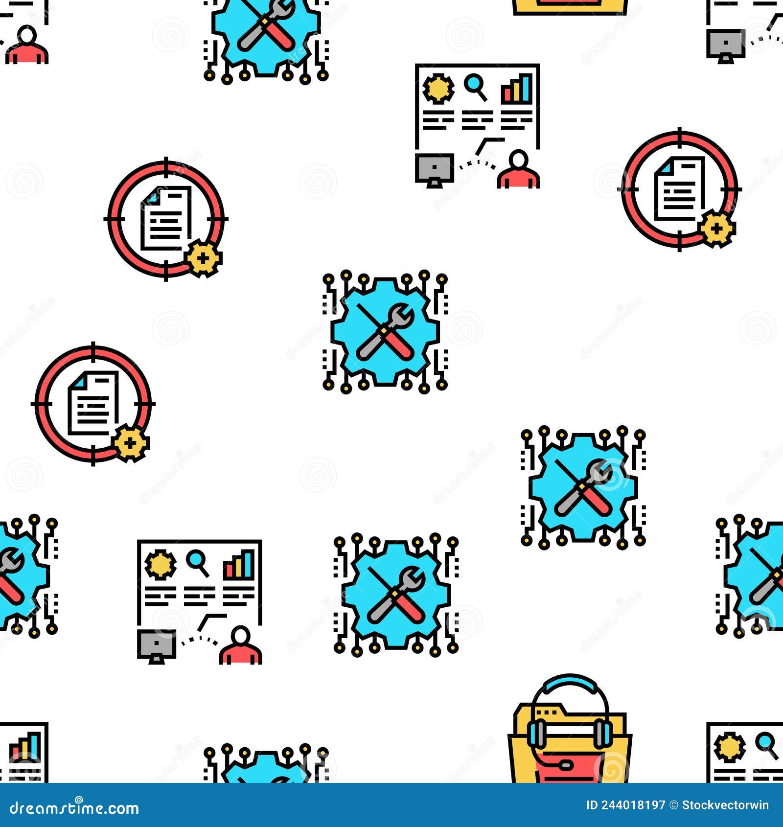 Incident Management Vector Seamless Pattern Stock Vector - Illustration ...