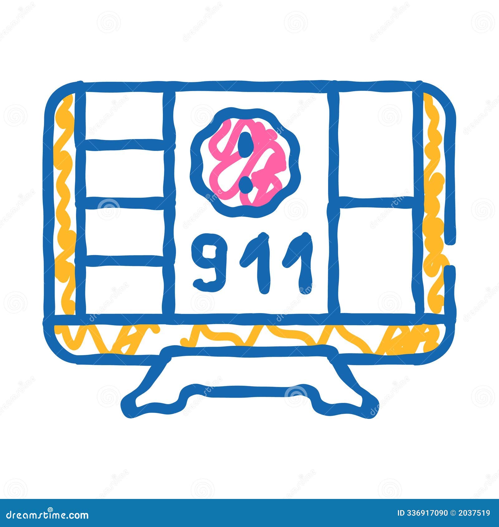 Incident Notification Flat Icon Doodle Illustration Stock Vector ...