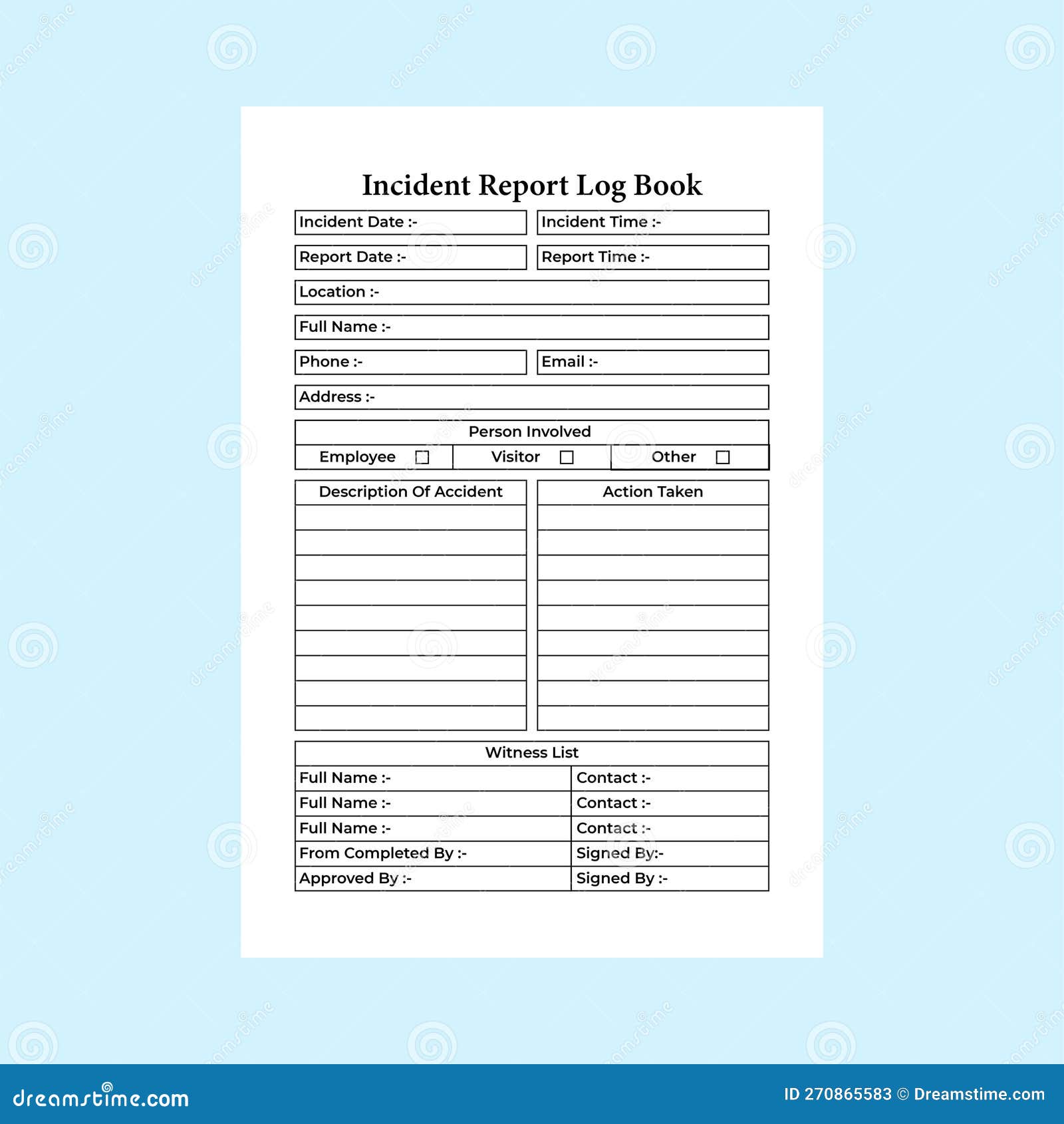 Incident Report KDP Interior Notebook. Incident Information Tracker and ...