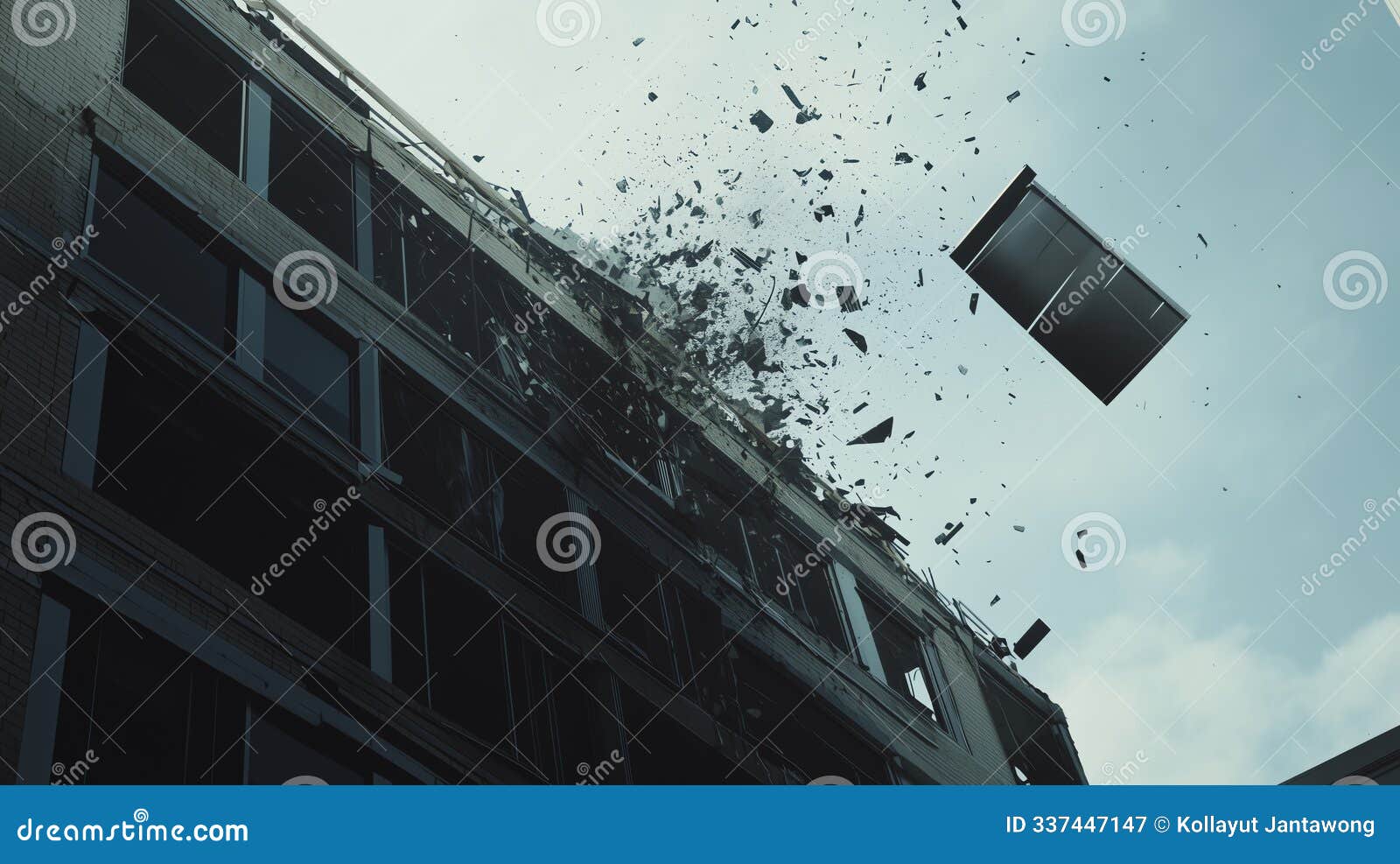 Incident Report: Worker Injured by Unsecured Debris Falling from Rooftop Stock Image - Image of ...