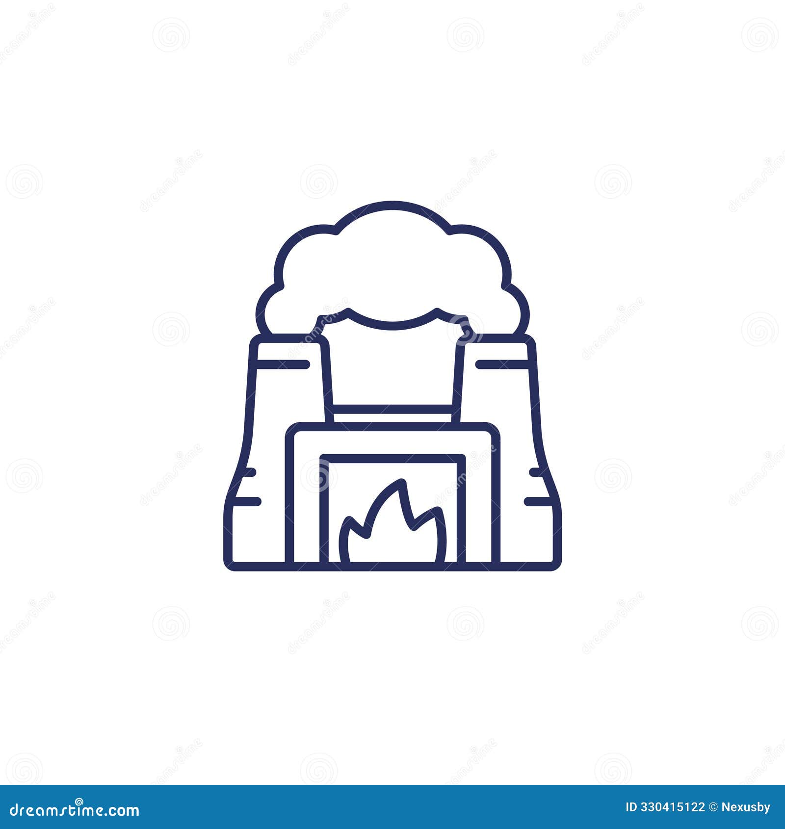 Incineration Plant Icon, Line Vector Stock Illustration - Illustration ...