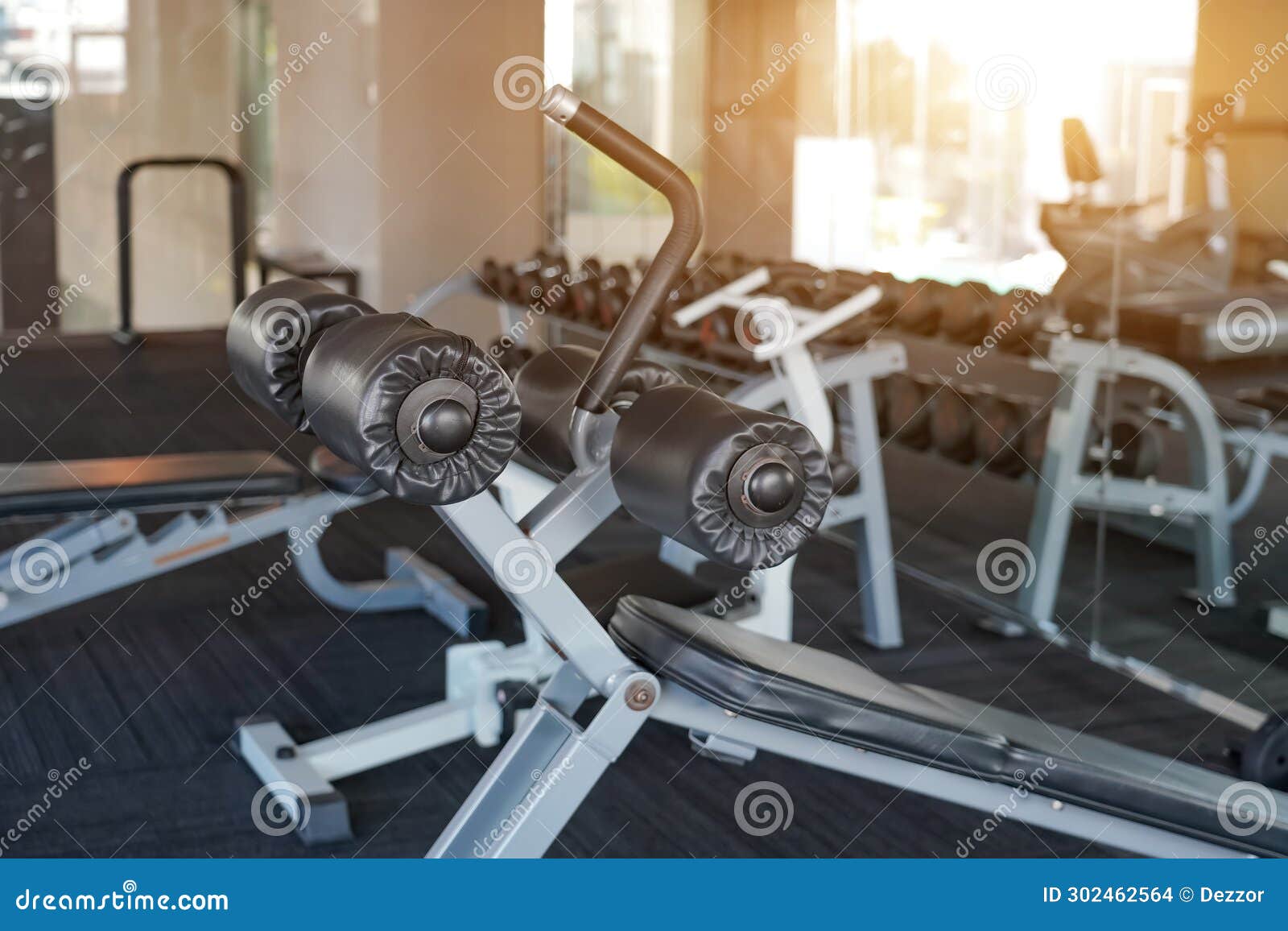 Incline Bench for Training Abdominal Muscles in the Gym. Stock Photo ...