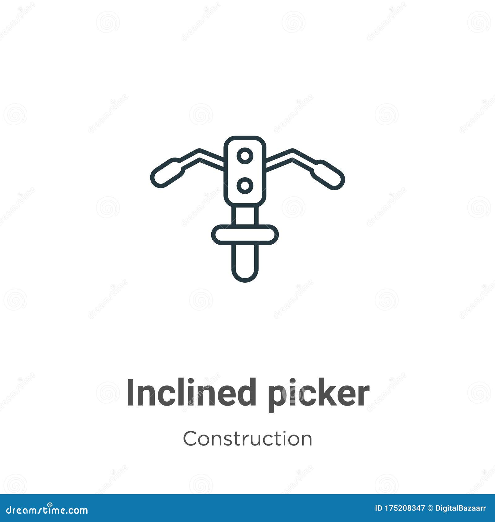 Inclined Picker Vector Icon On White Background. Flat Vector Inclined ...