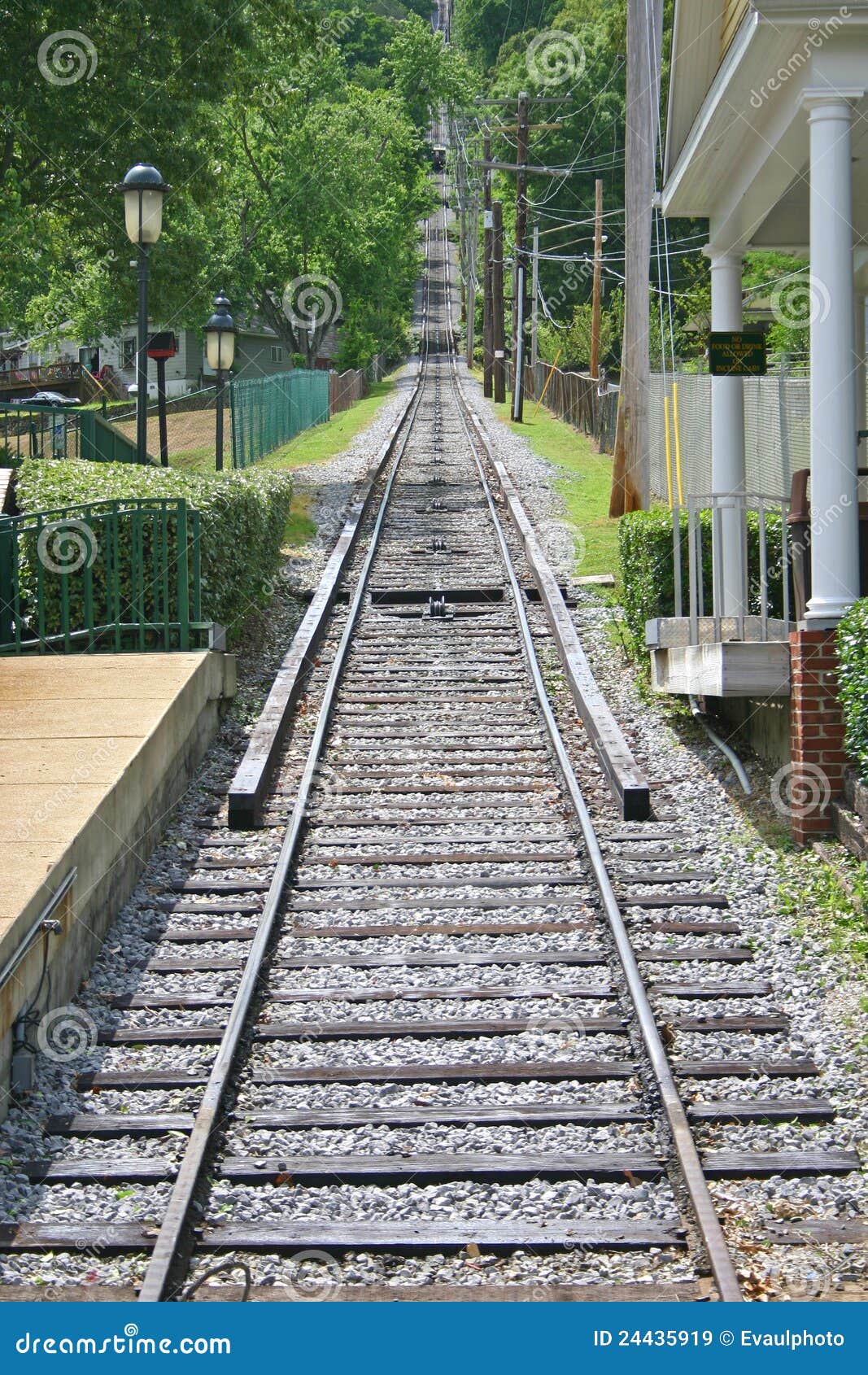 Inclined Railway stock image. Image of point, train, crosstie - 24435919