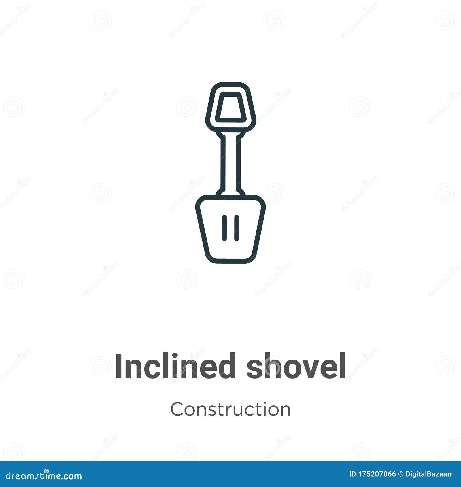 Inclined Shovel Icon Vector Isolated On White Background, Inclined ...