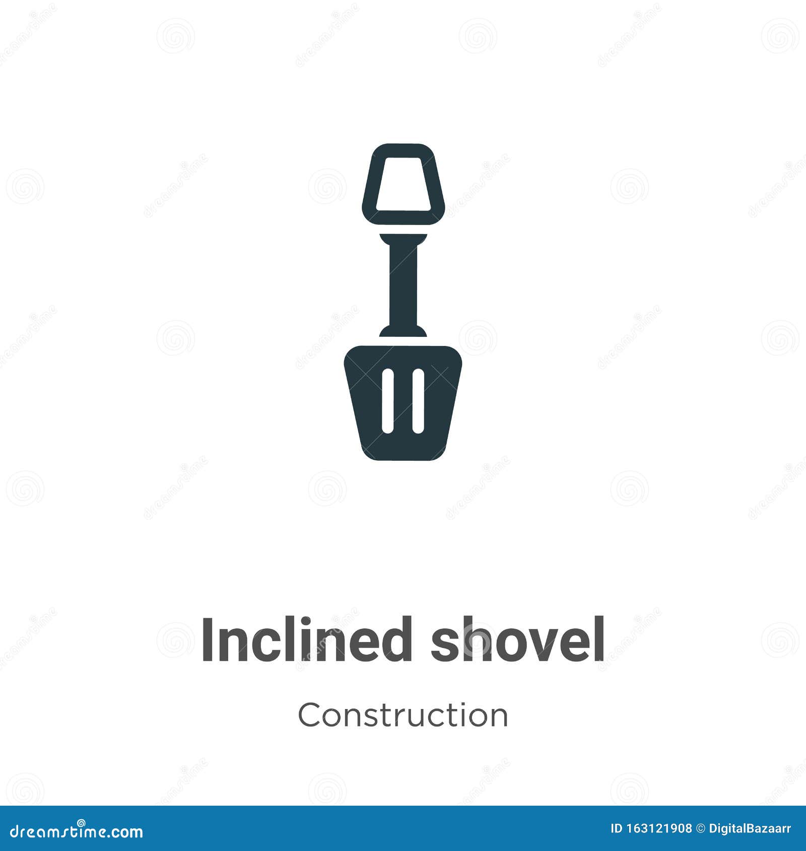 Inclined Shovel Icon Vector Isolated On White Background, Inclined ...