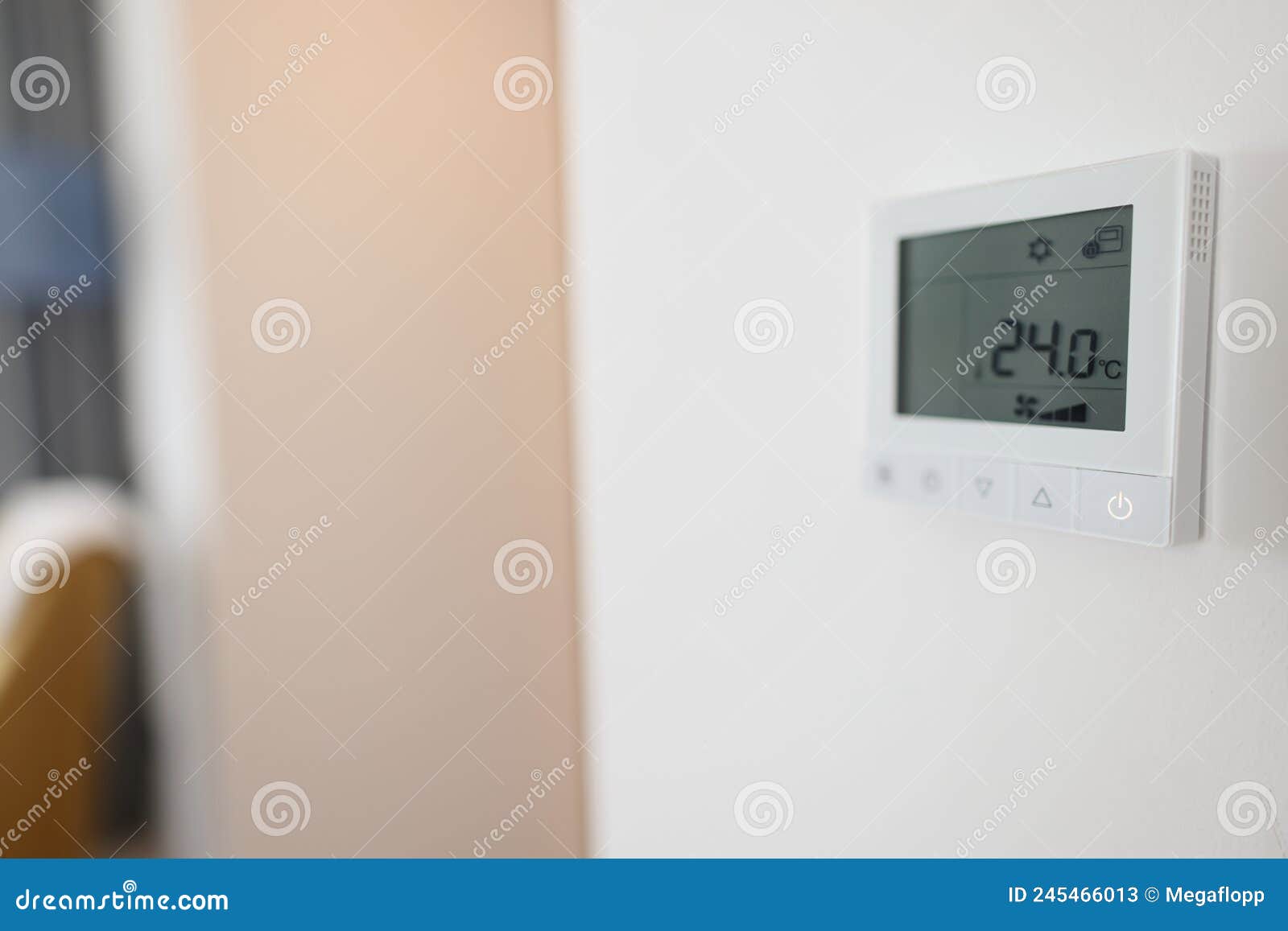 Included Climate Control Unit on Wall Closeup Stock Image - Image of ...
