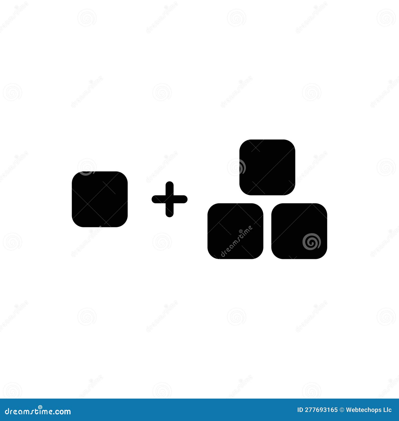 Black Solid Icon For Includes, Add Attach Cartoon Vector ...