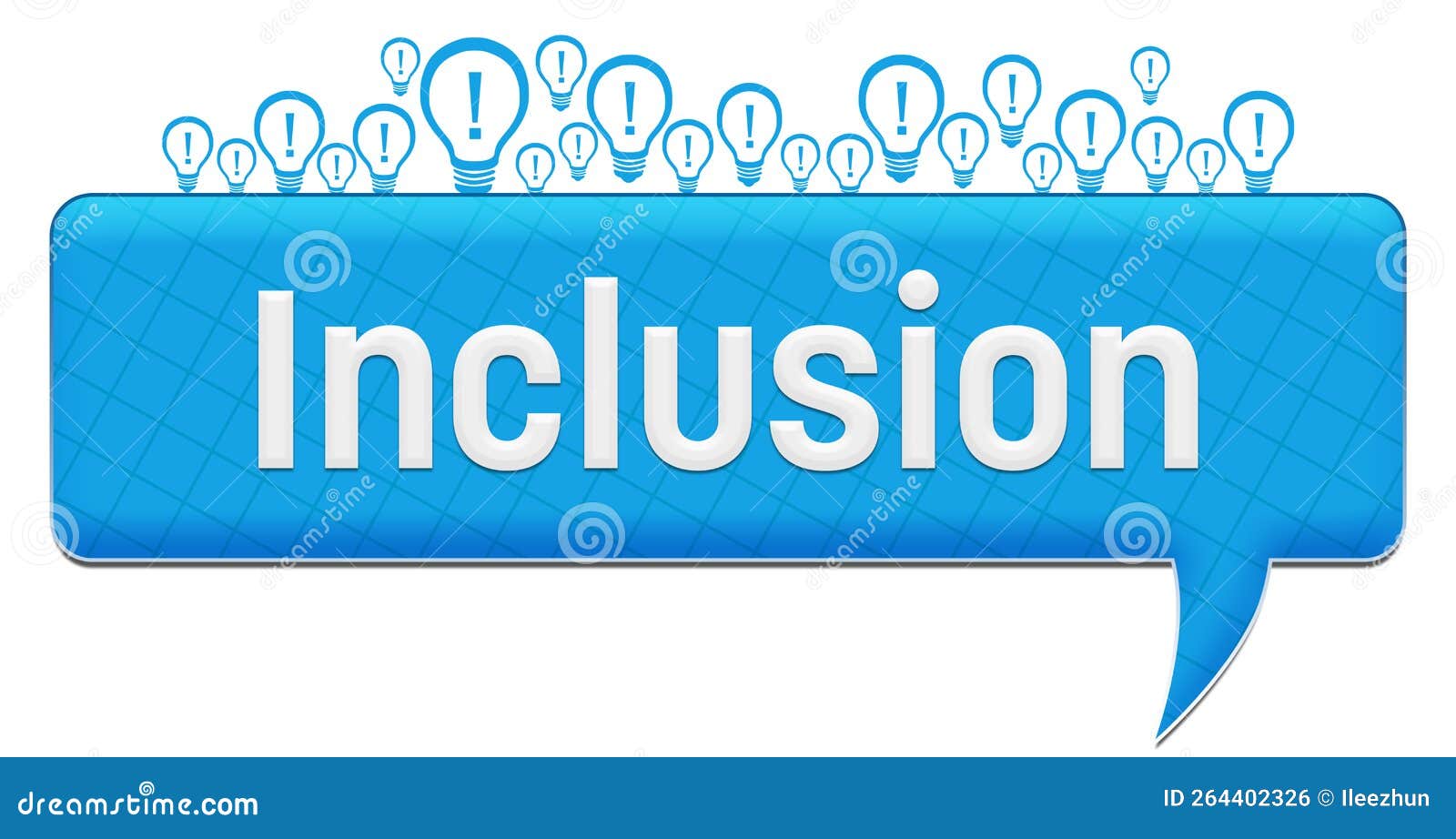 Inclusion Blue Comment Bulbs Symbols Top Stock Illustration ...