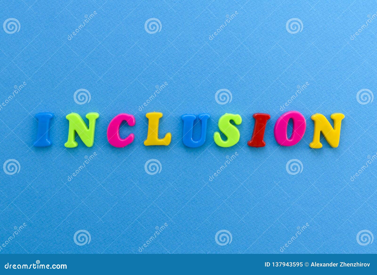 Inclusion on Blue Paper Background Stock Image - Image of inclusive ...