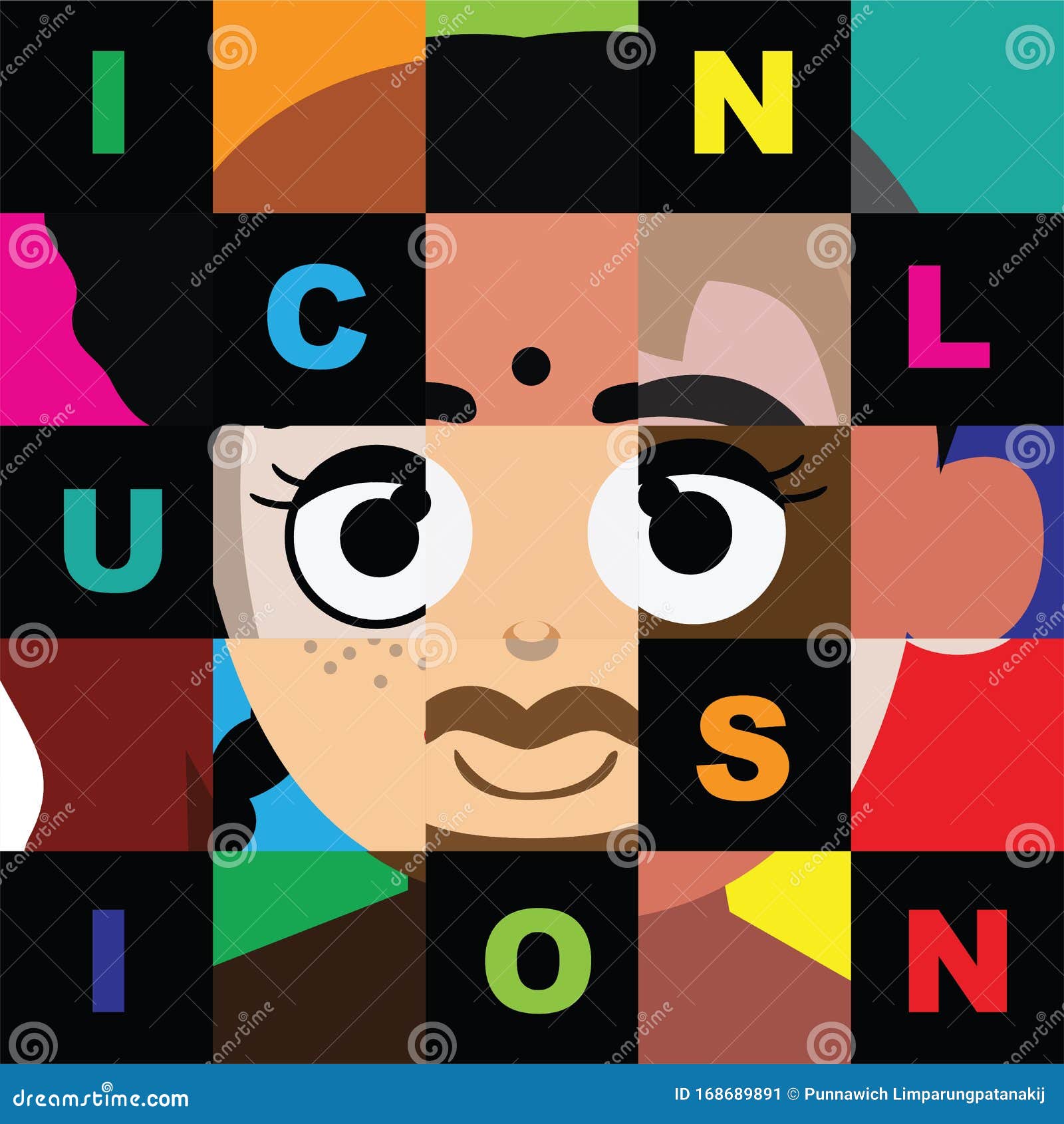 Inclusion And Diversity Culture Equity Logo. People Hold Hands With ...