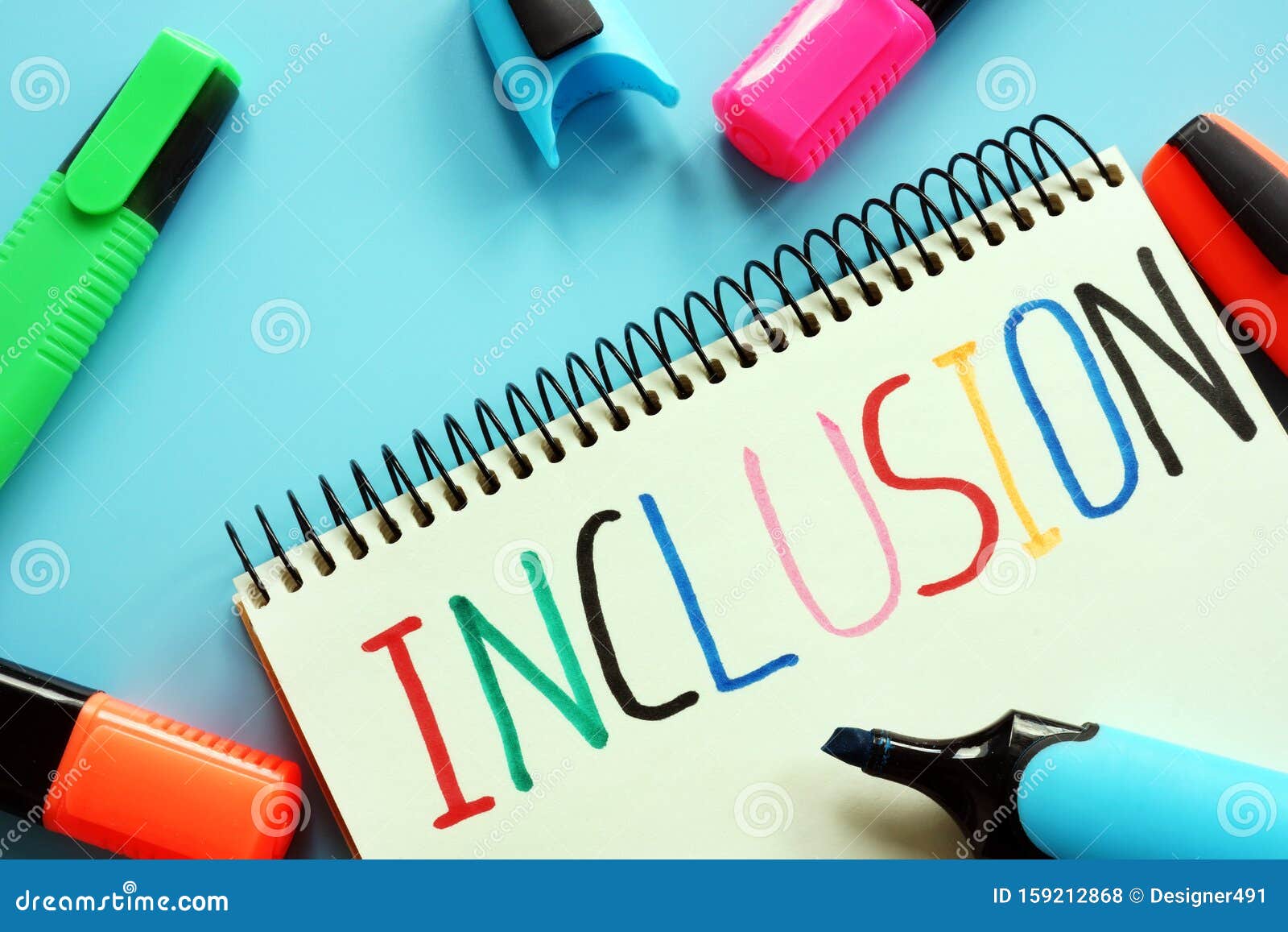 Inclusion Education Concept. Notebook and Markers Stock Photo - Image ...