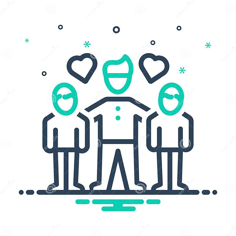 Mix Icon for Inclusion, Social Equity and Gender Stock Illustration ...