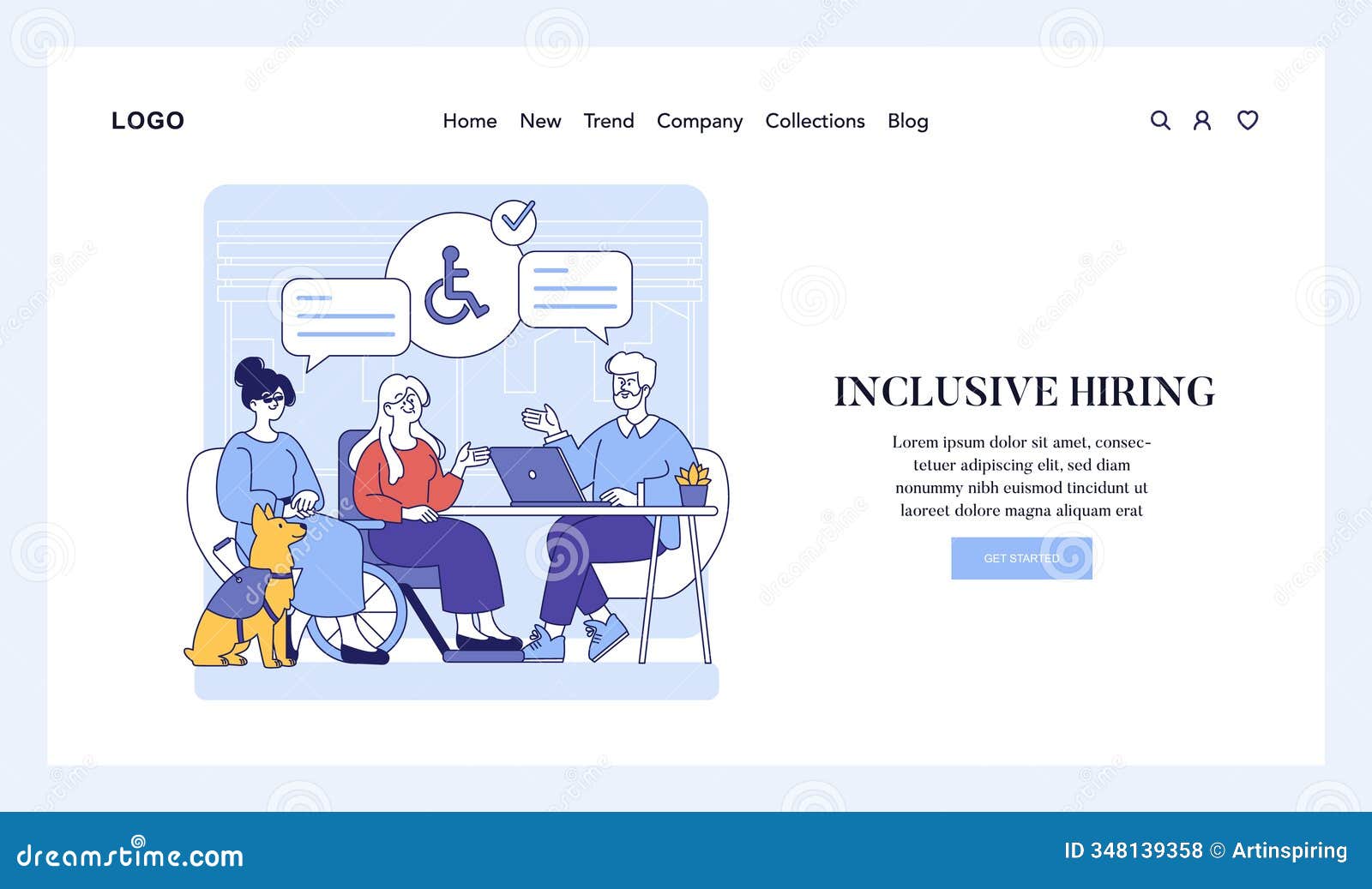 Inclusion in Media and Work Stock Illustration - Illustration of ...