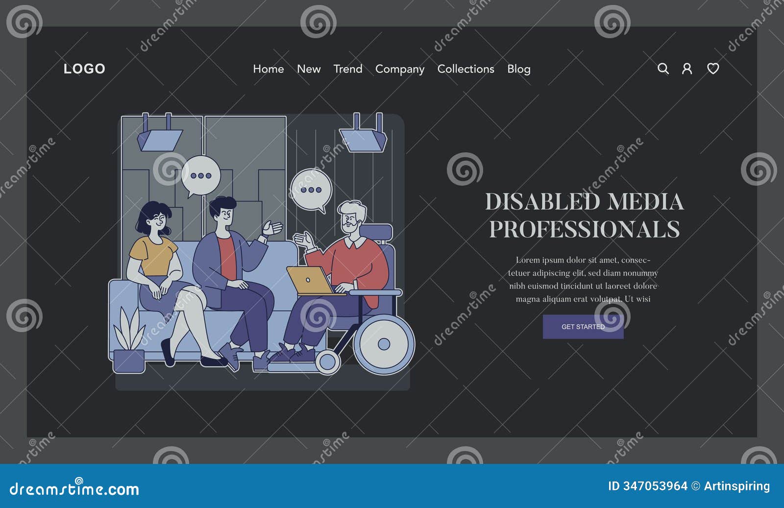 Inclusion in Media and Work Stock Illustration - Illustration of team ...