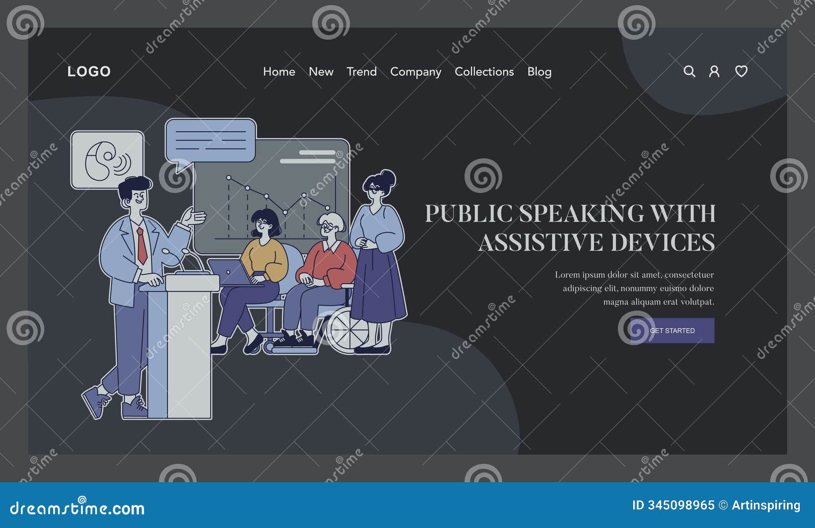 Inclusion in Media and Work Stock Illustration - Illustration of speech ...