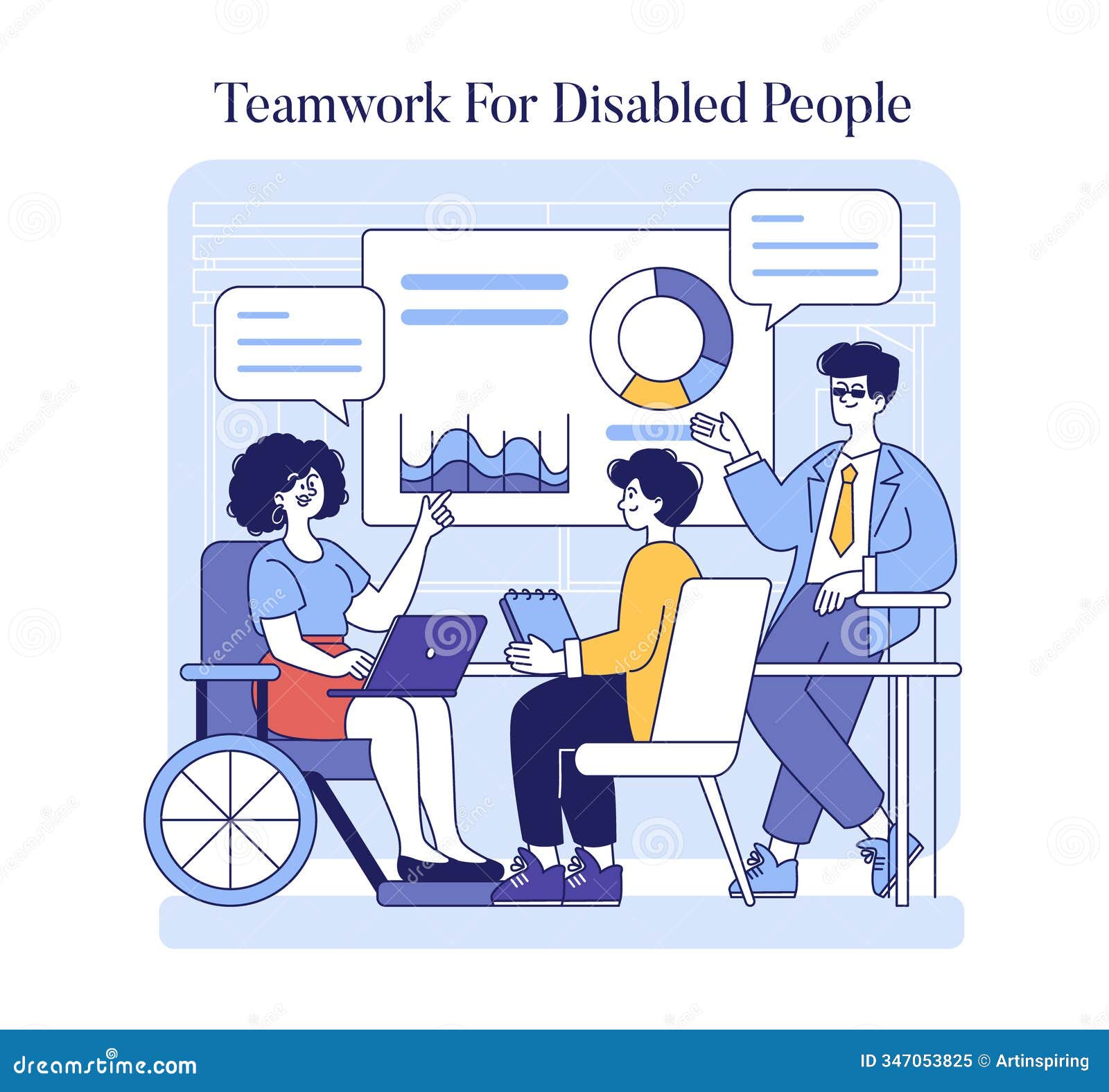 Inclusion in Media and Work Stock Illustration - Illustration of ...