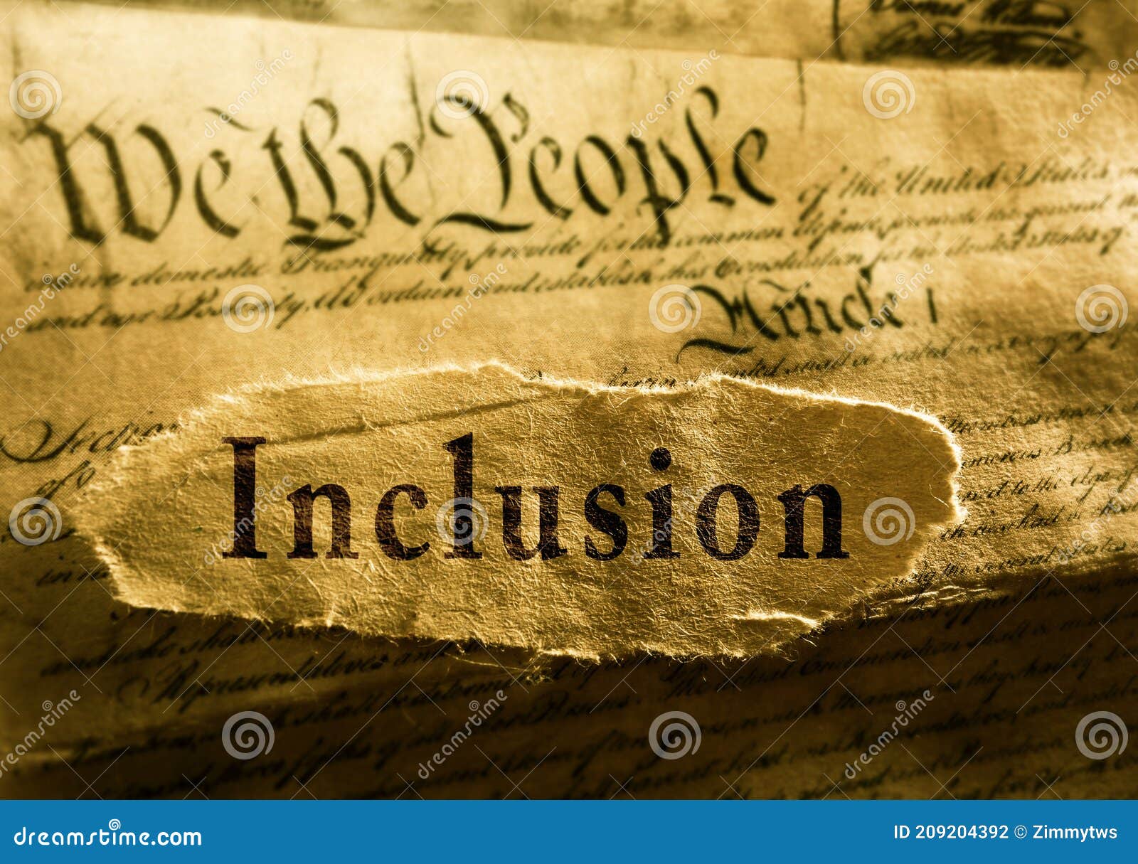 Inclusion Message on we the People Text of the US Constitution Stock ...